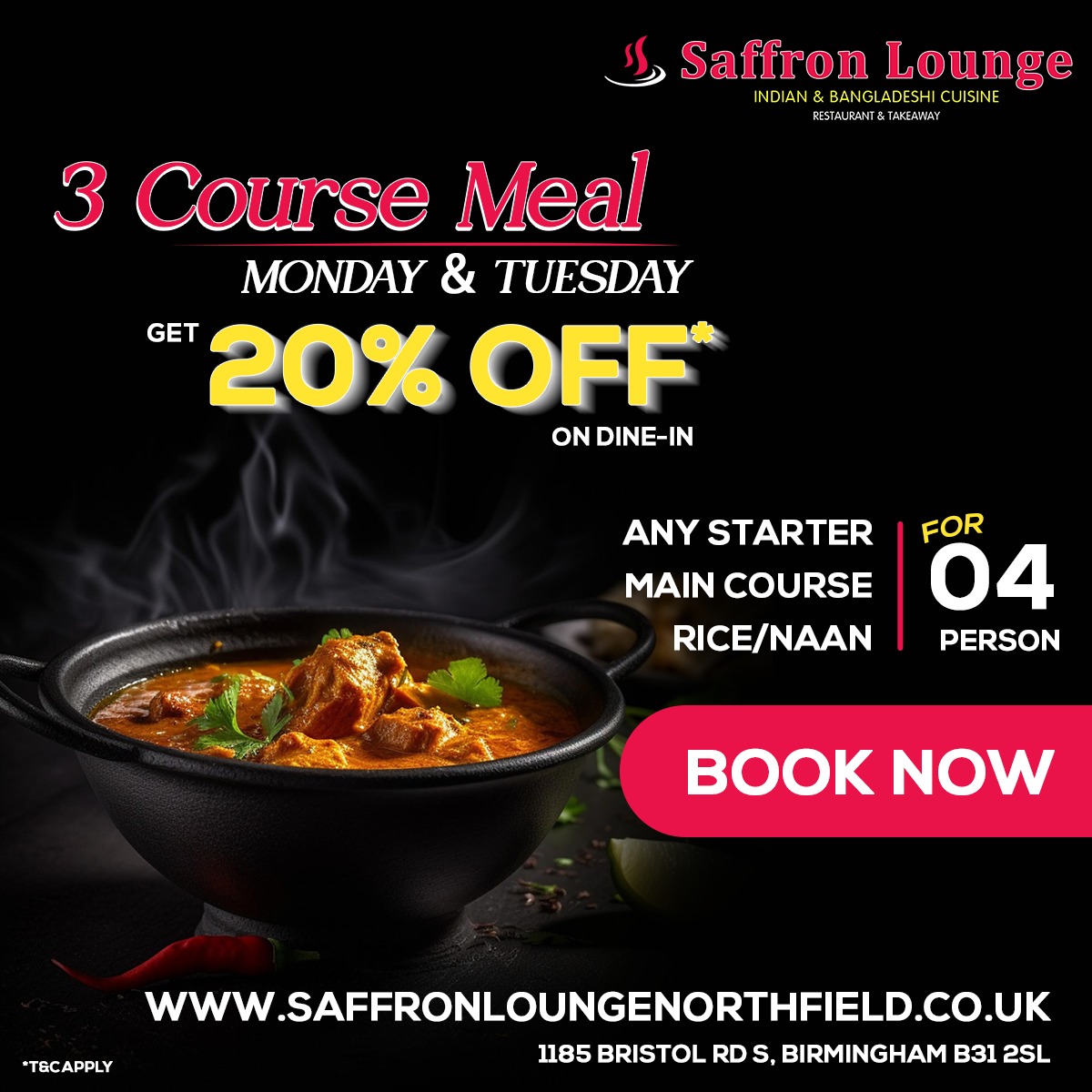 SAFFRON LOUNGE Northfield | 25% OFF* Order Online - Home